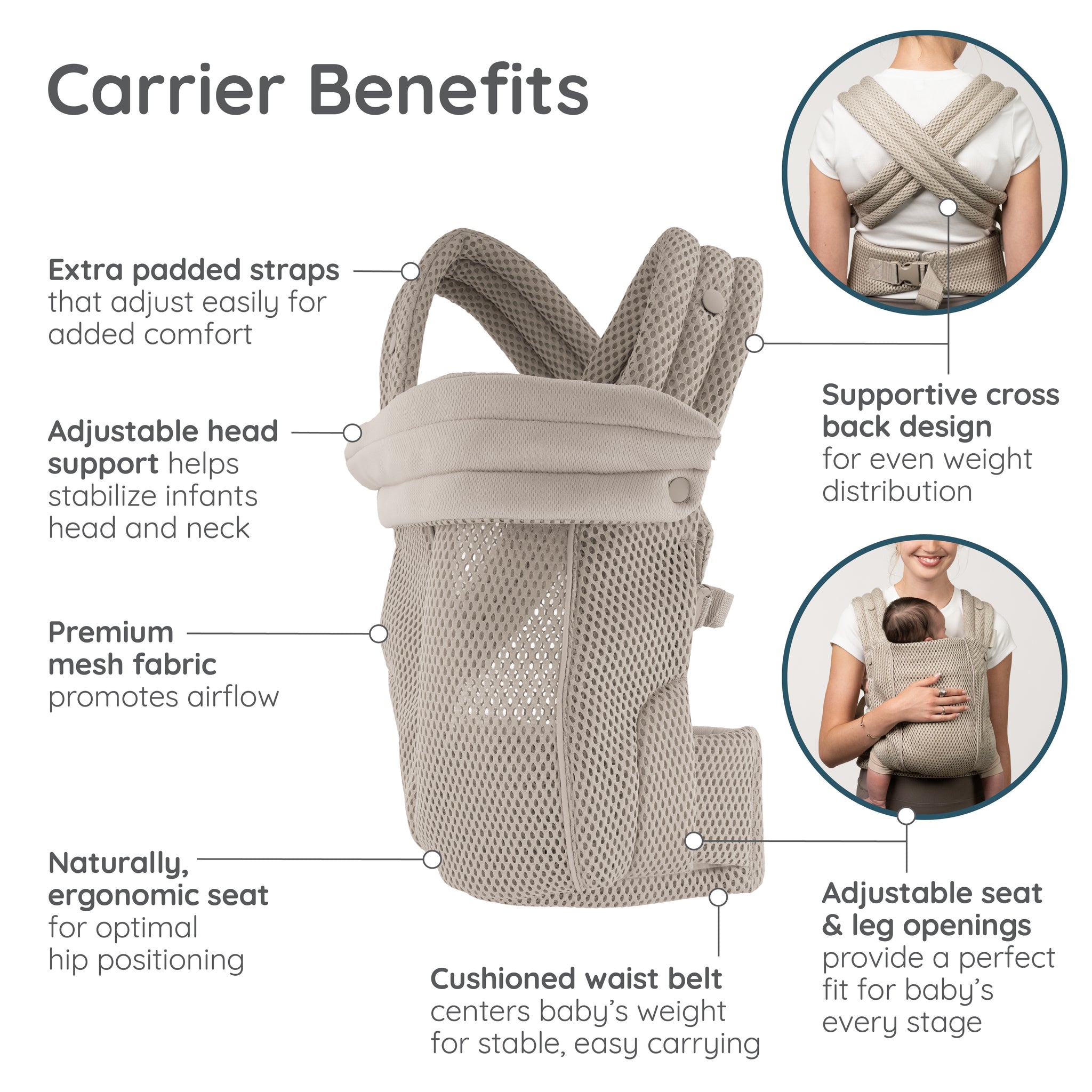 Honey Blossom Airy Baby Carrier – Moon Beam – Infantino