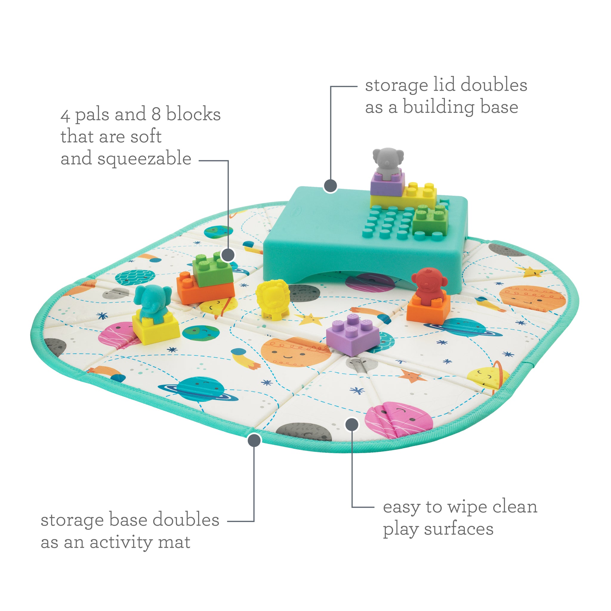 Super Soft 1st Building Blocks Play Mat & Activity Station – Infantino