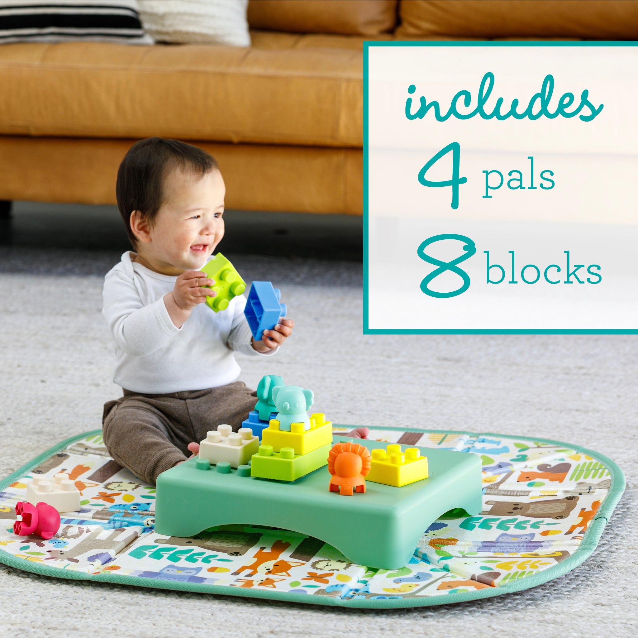 Super Soft 1st Building Blocks Play Mat & Activity Station – Infantino