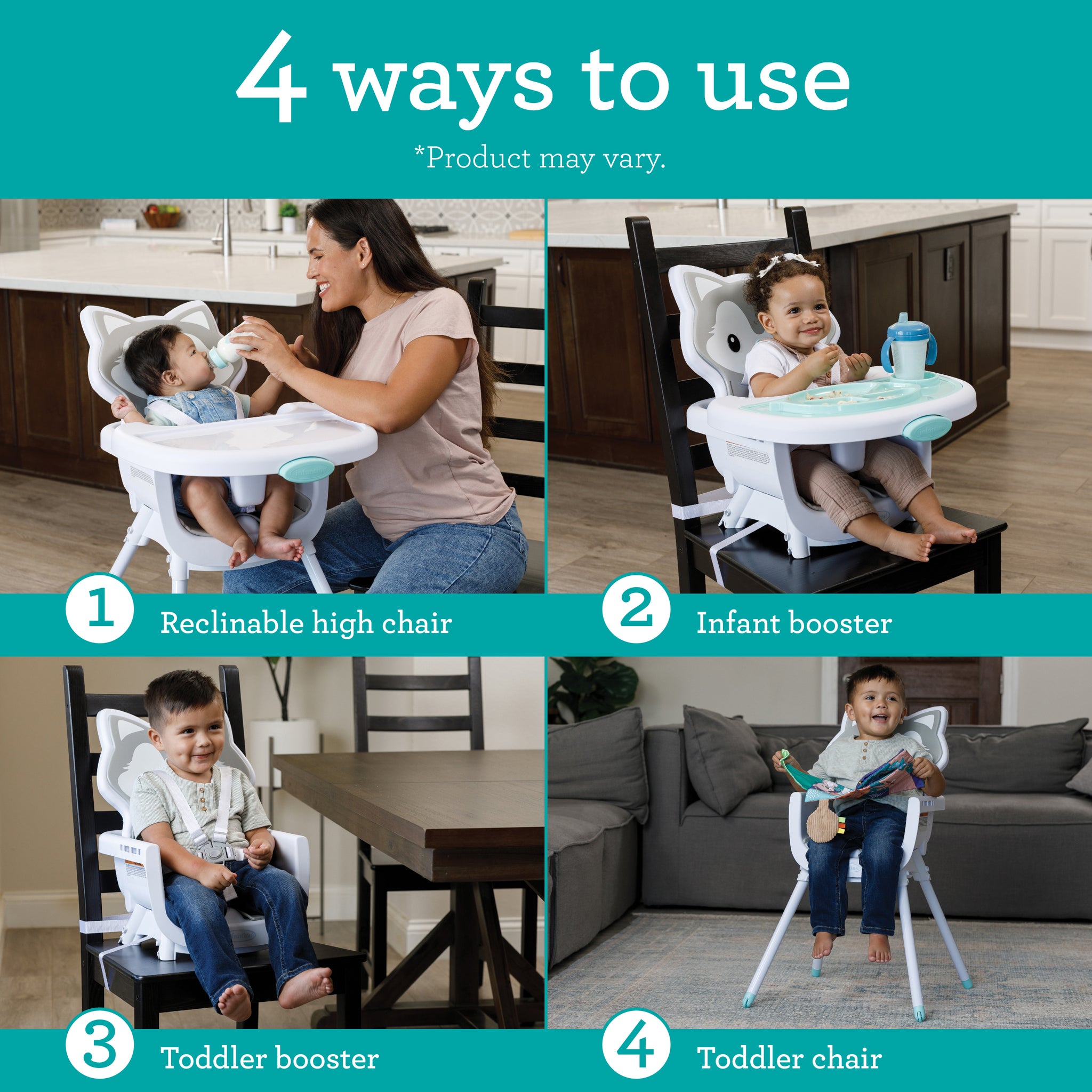 Grow-With-Me 4-in-1 Convertible High Chair - Husky – Infantino