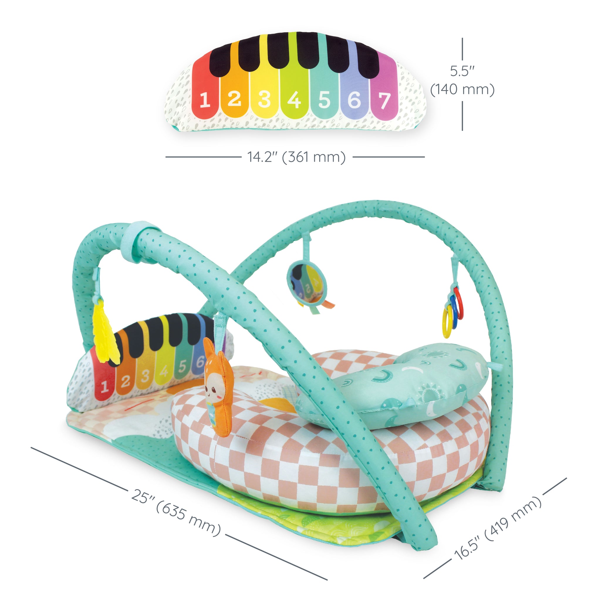 Kick 'n Keys 7-in-1 Musical Piano Activity Gym with Seat Positioner ...