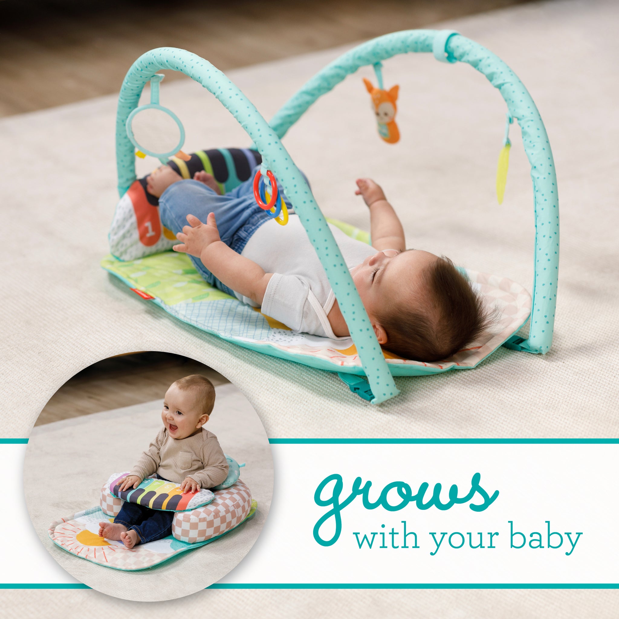 Kick 'n Keys 7-in-1 Musical Piano Activity Gym with Seat Positioner ...