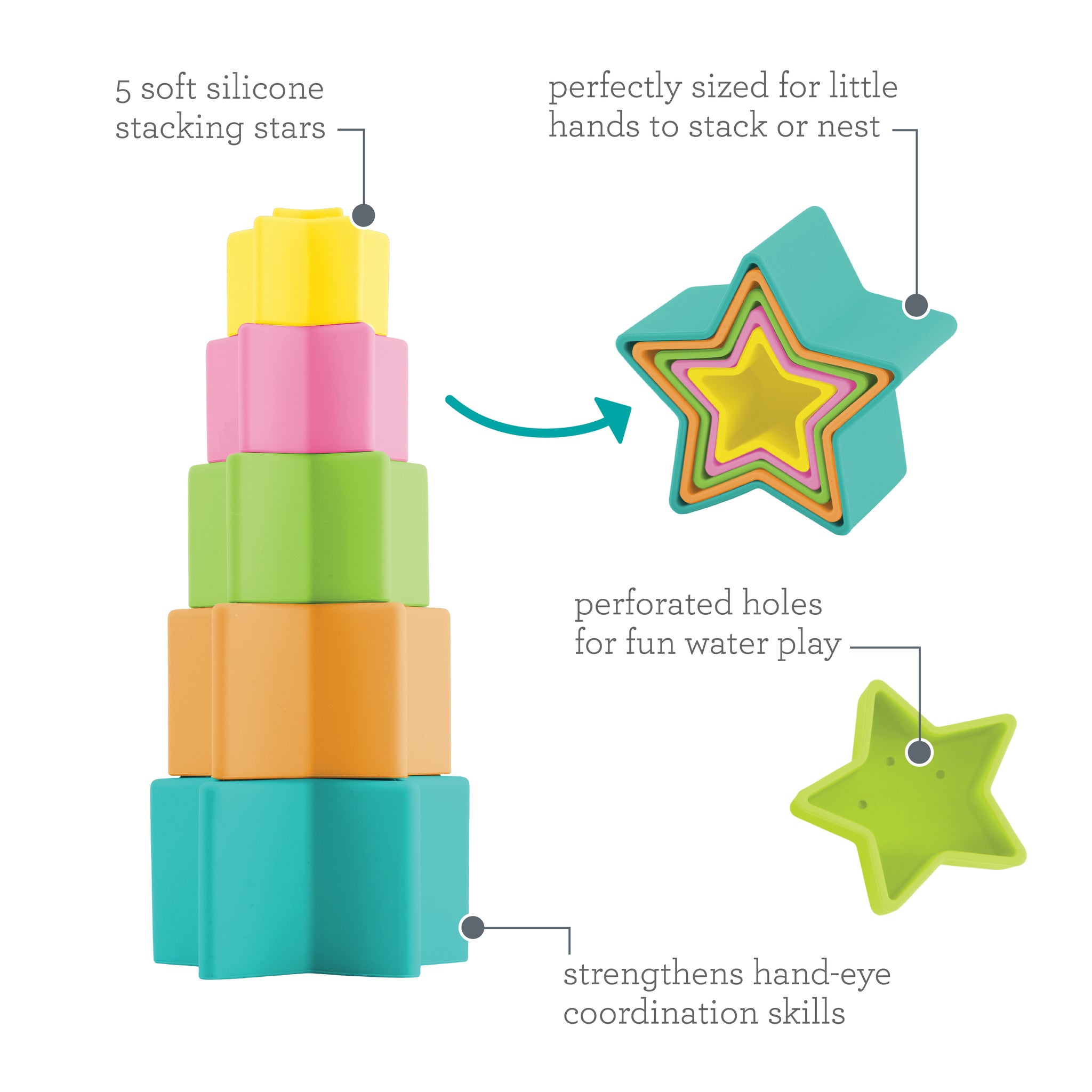 Simply Silicone Stacking Stars – Infantino