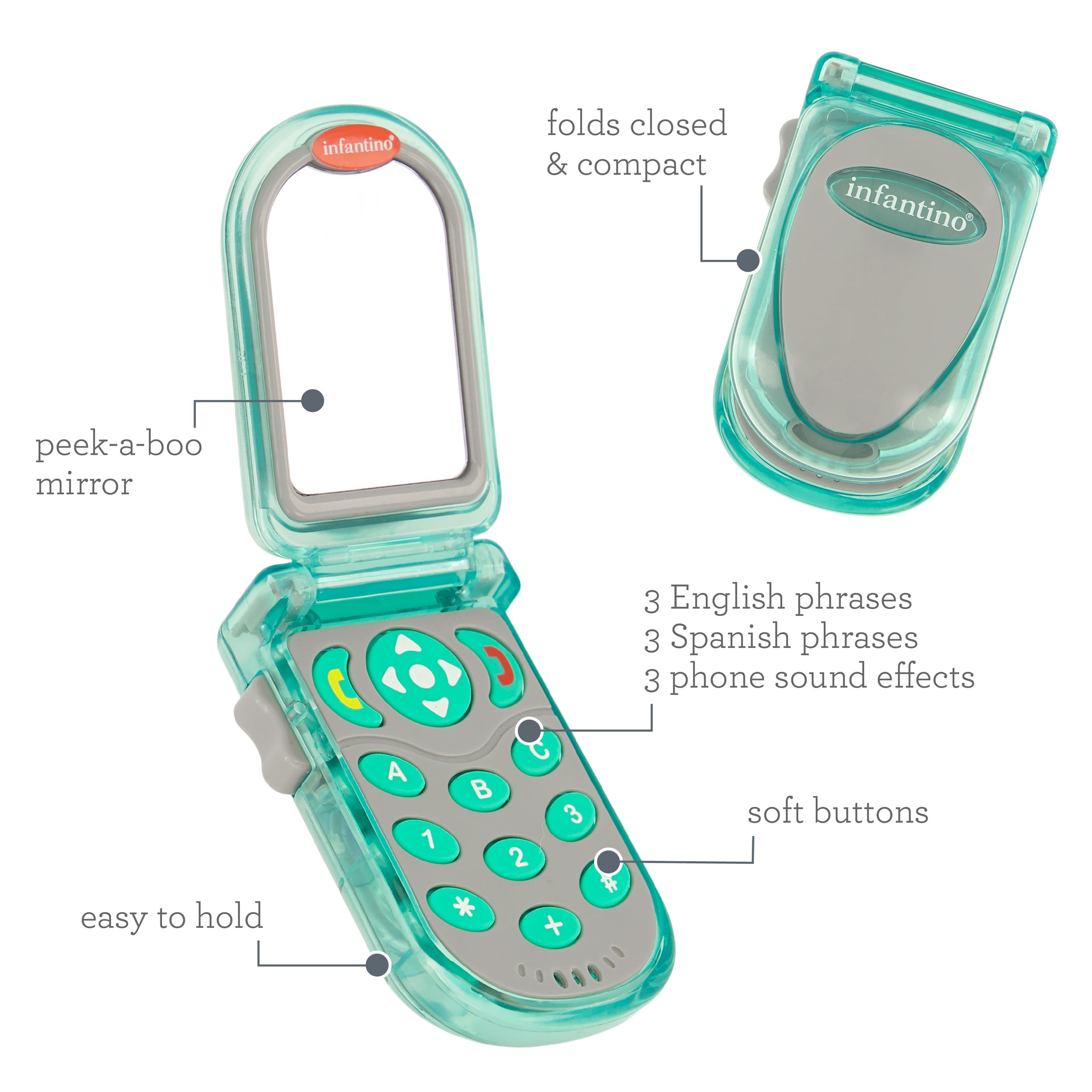 Flip & Peek Fun Phone™ Translucent – Infantino