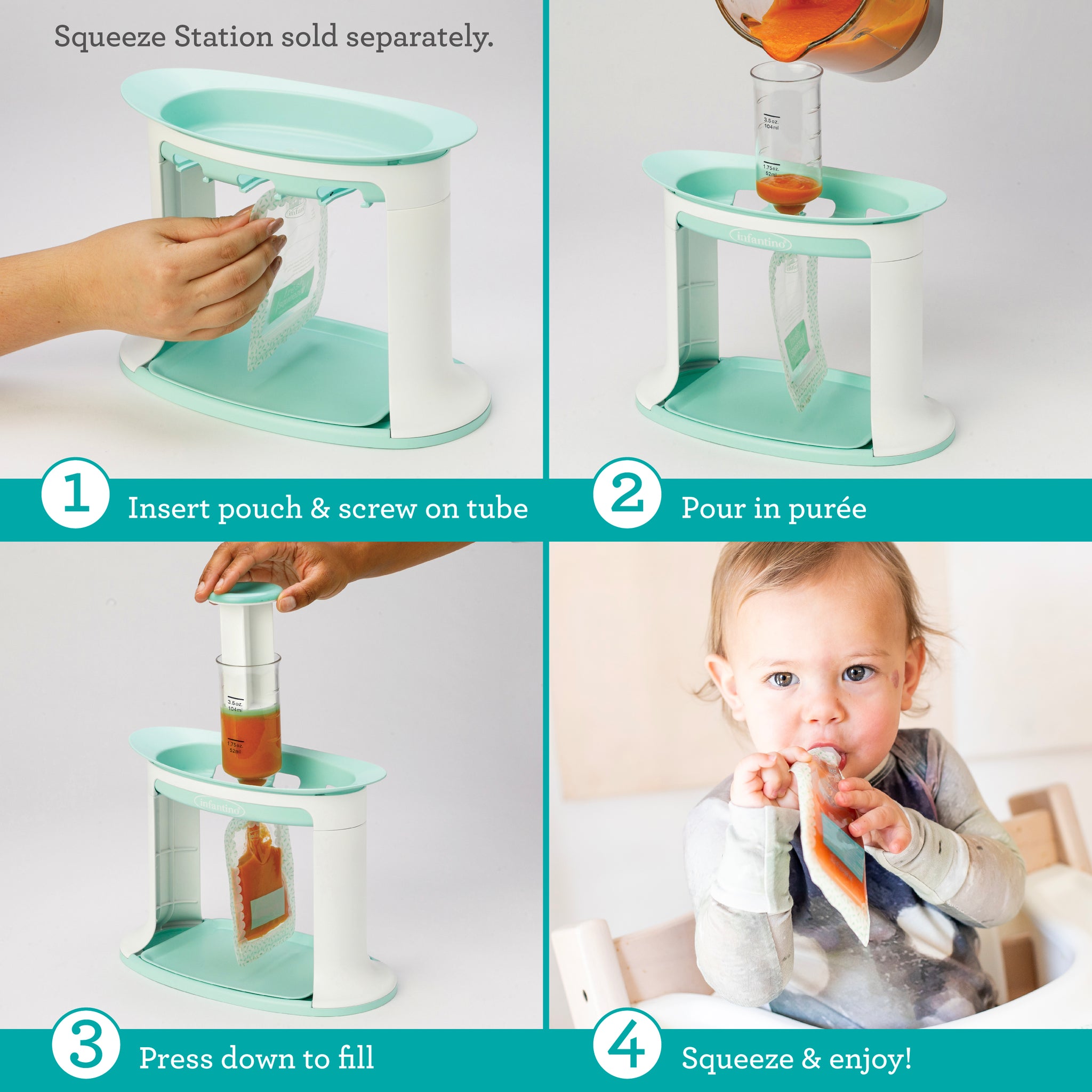 25-Pack Reusable Squeeze Pouches – Infantino