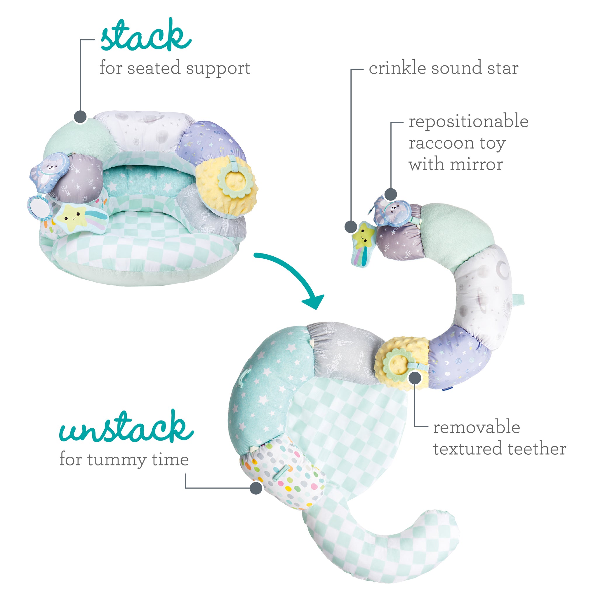 2-IN-1 TUMMY TIME & SEATED SUPPORT – Infantino