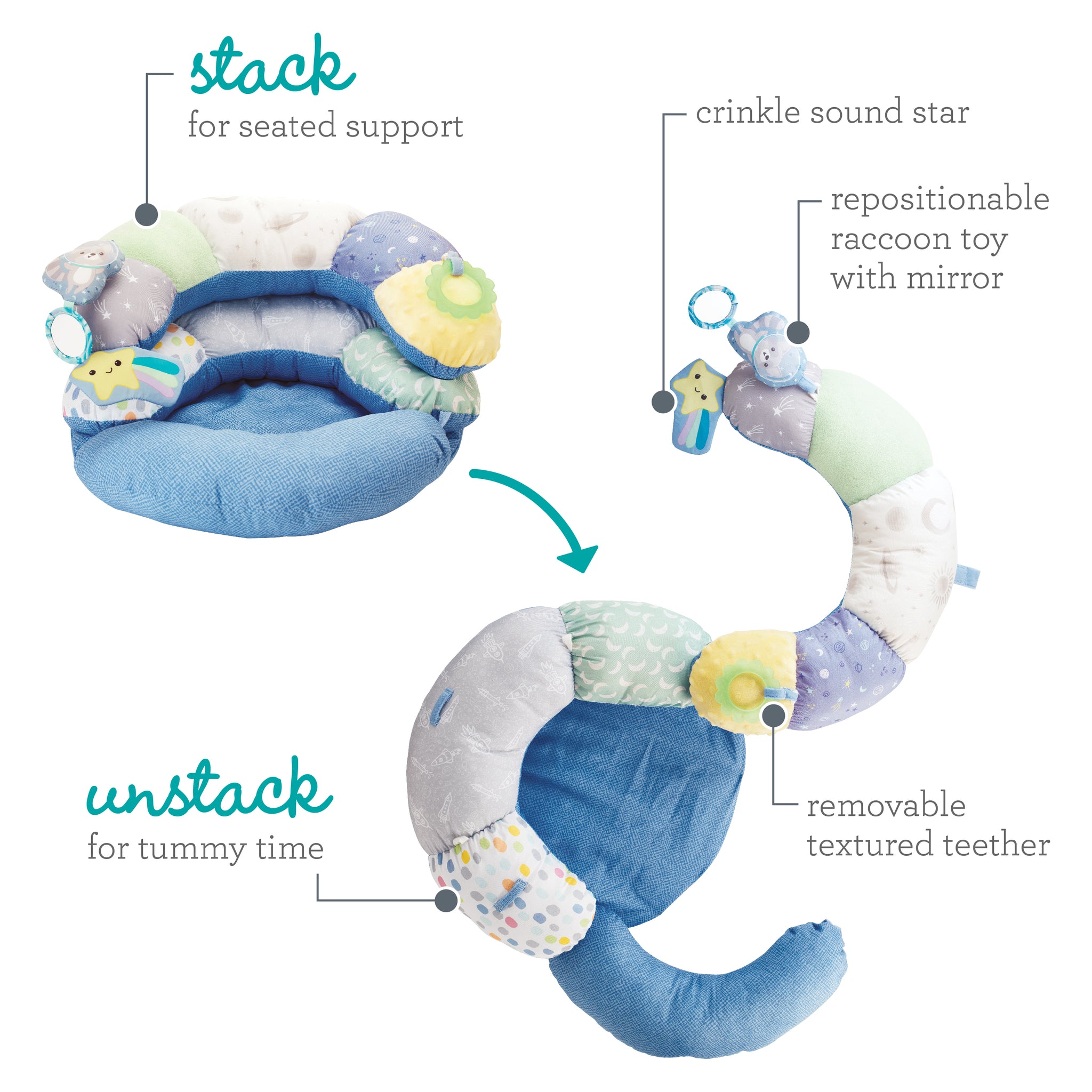 2-in-1 Tummy Time & Seated Support – Infantino