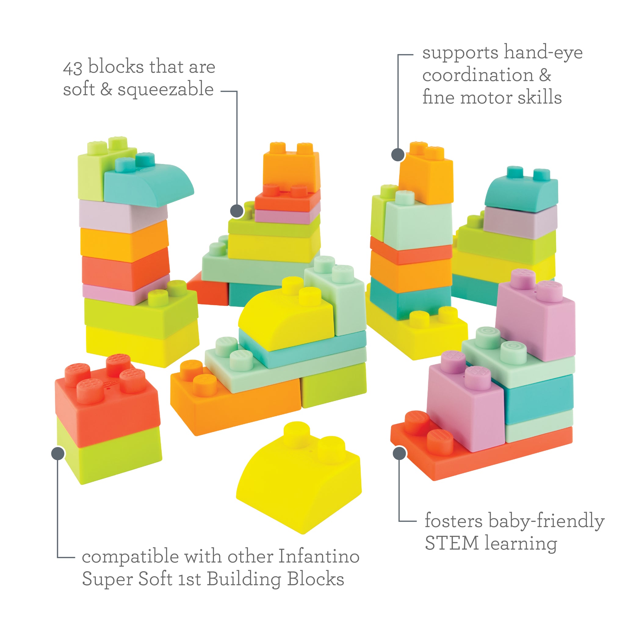 Super Soft 1st Building Blocks Jumbo Playset – Infantino