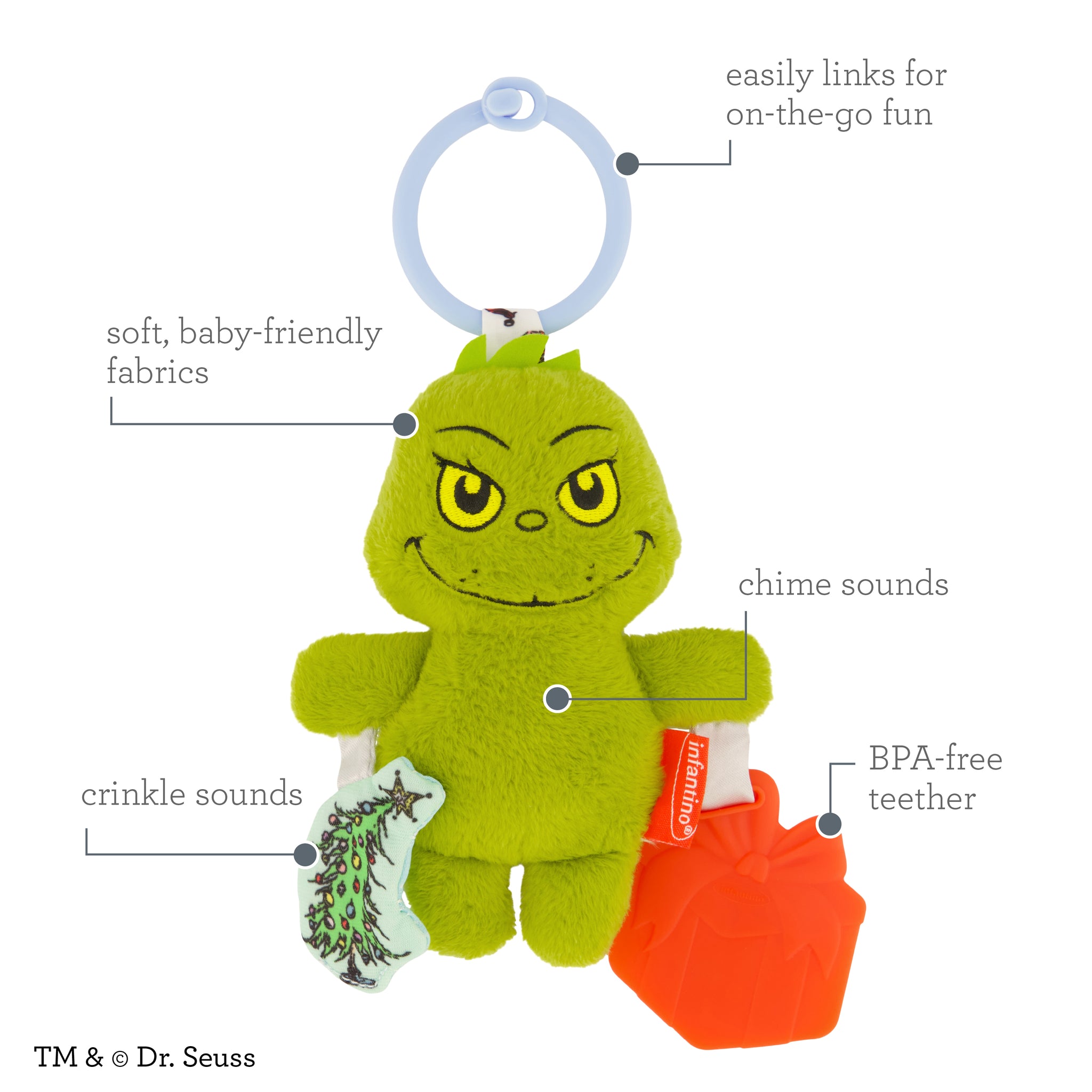 Chime & Go Tag Along Pal – The Grinch – Infantino