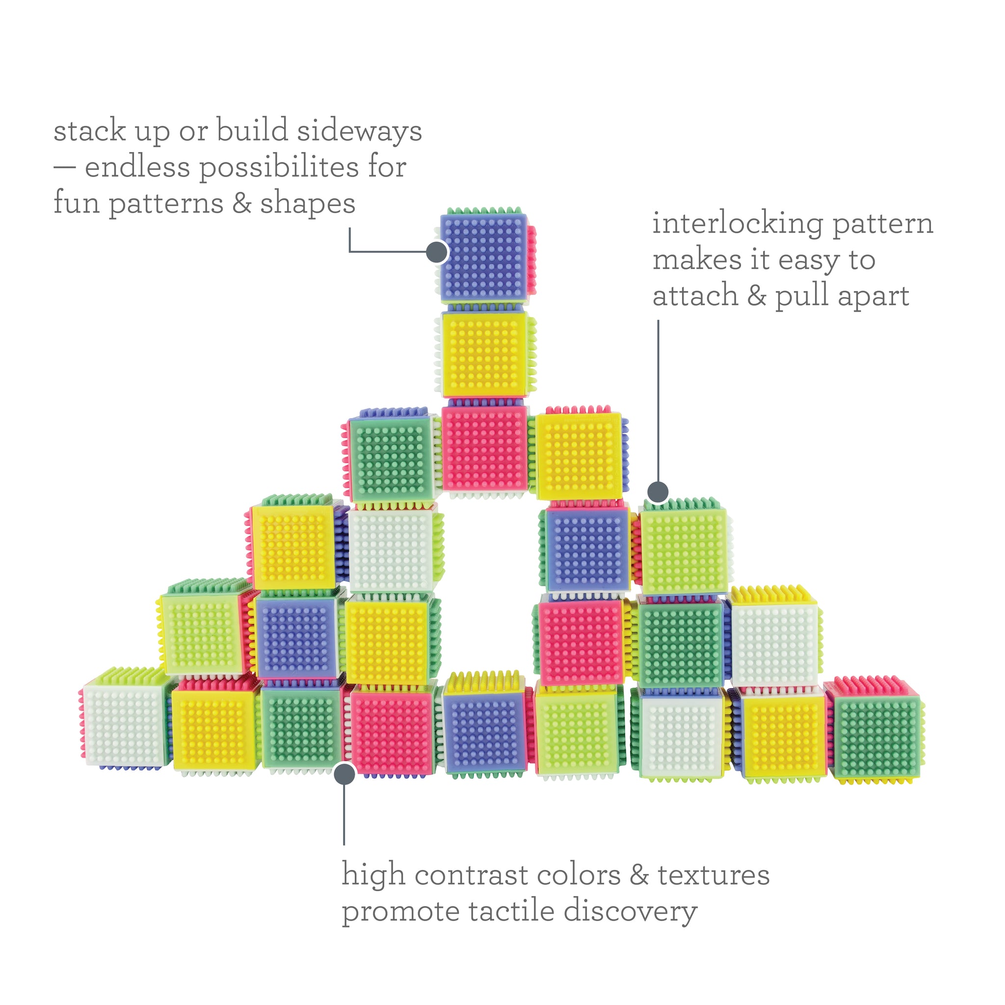 Press & Stay Sensory Blocks – Infantino