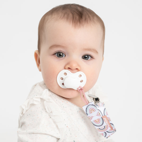 2-Pack Pacifier Clips - Pink Rainbows – Infantino