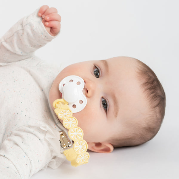 Silicone Pacifier Clip - Yellow Lemon Citrus – Infantino