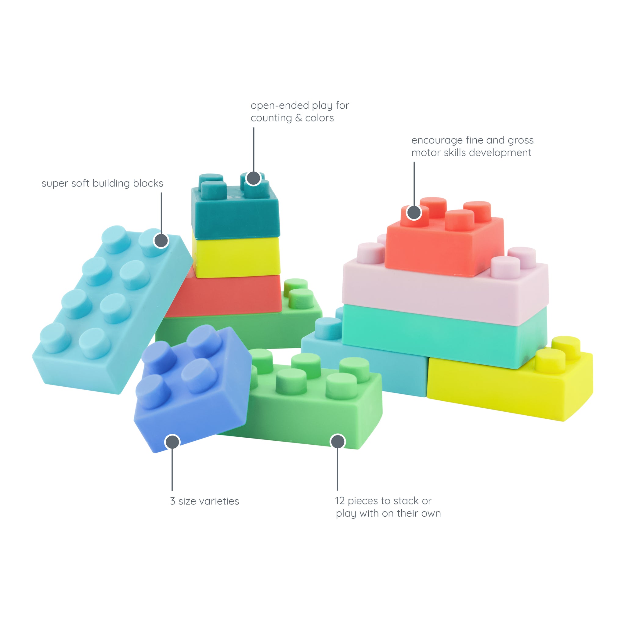 Super Soft 1st Building Blocks™ - 12 piece set – Infantino